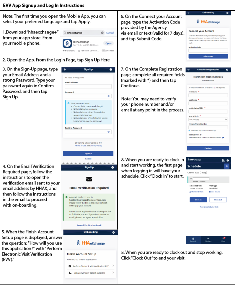 EVV APP Instructions - Provider Care at Home